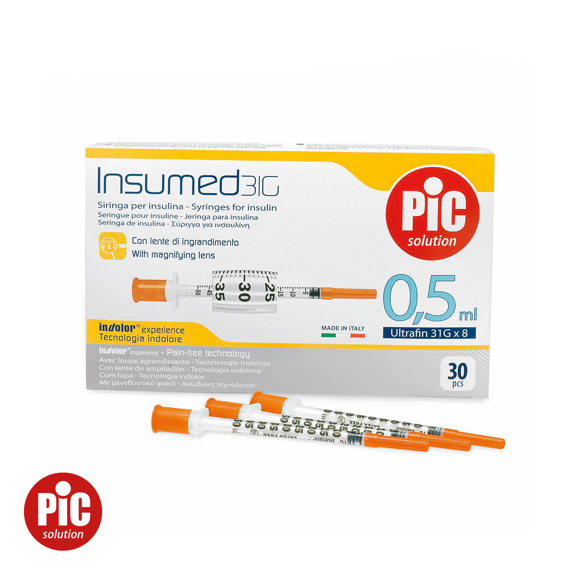 Siringa PIC Insumed 0,3ml G31x8mm 30 pezzi - Vendita online: prezzi per ...